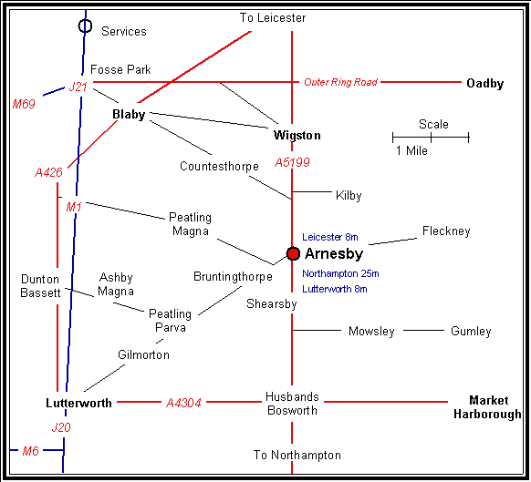 Arnesby Location Map